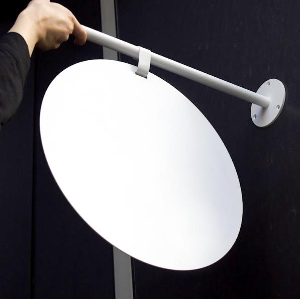 Double-Sided Round Flag Sign Design - Adroniki