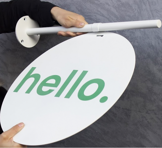 Double-Sided Round Flag Sign Design - Adroniki