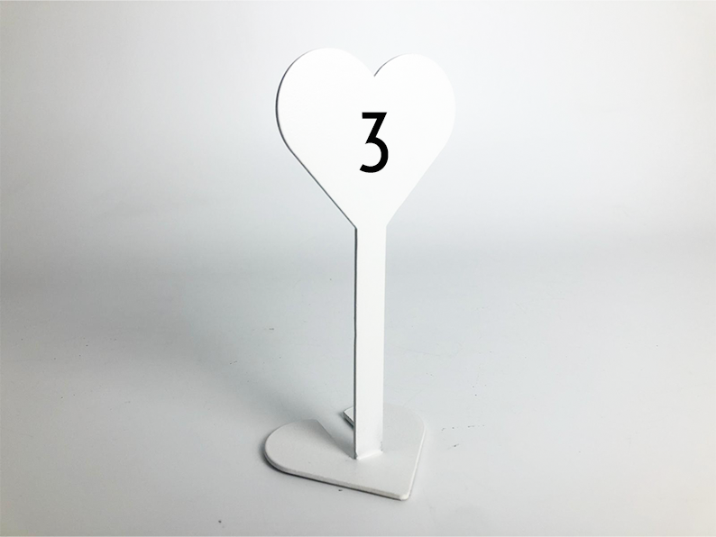 Custom Heart Table Number - Adroniki